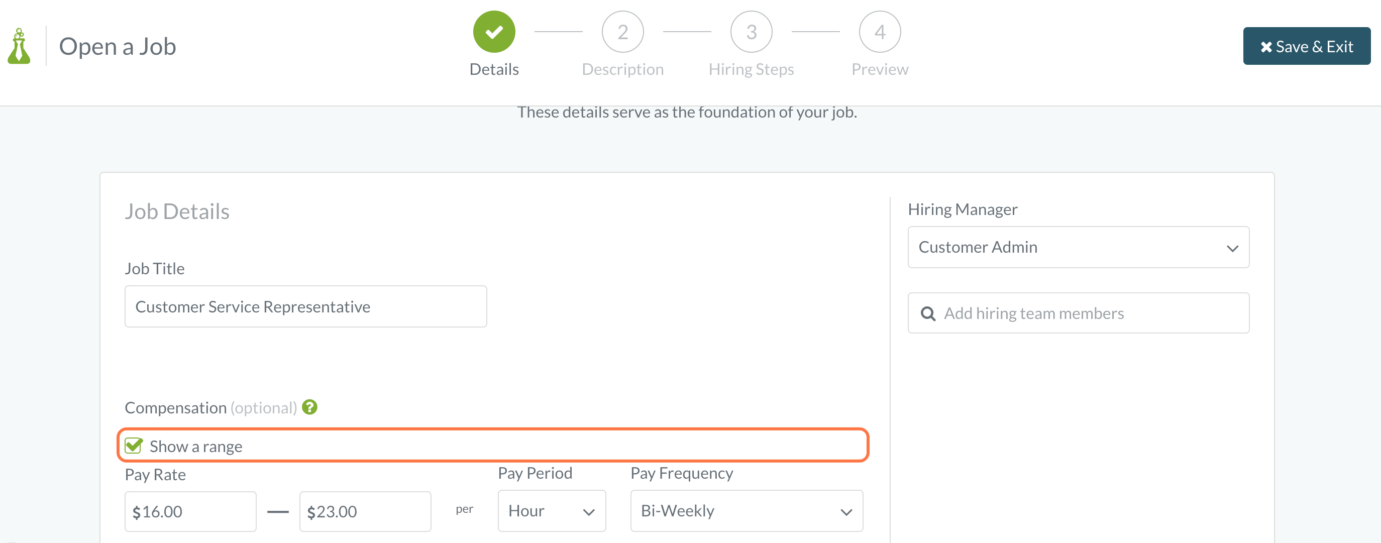 Adding Compensation to a Job – Hireology